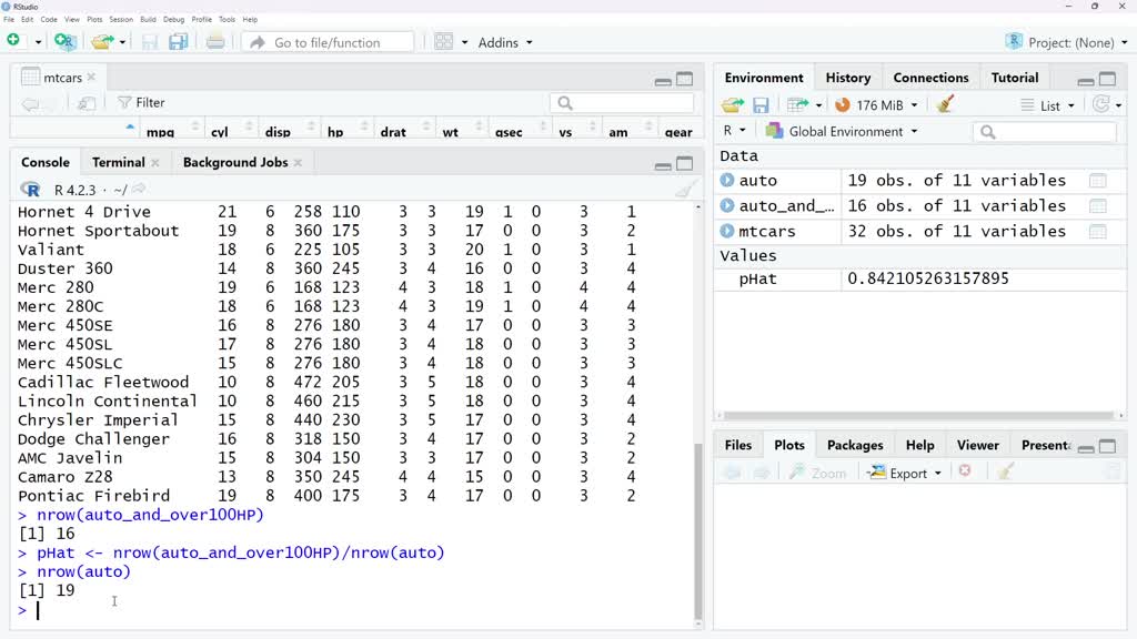 SOLVED: In R: Create a subset of the mtcars dataset that includes only cars with an automatic ...