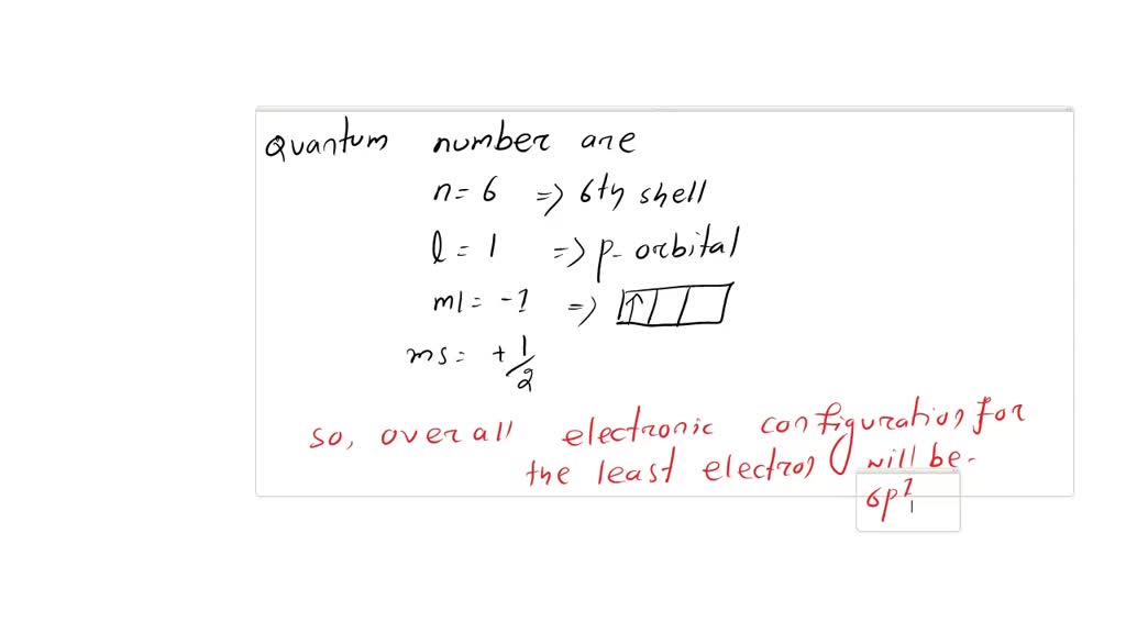 SOLVED: The quantum numbers of the outermost electron of an element in ...