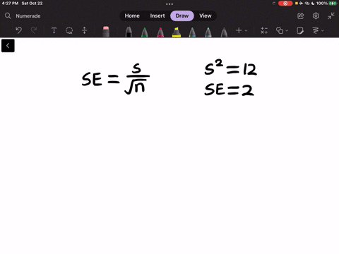 a sample with a mean of m 40 and a variance of s2 20 has an estimated ...