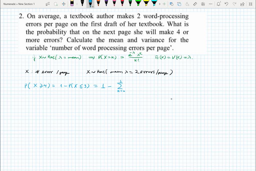 SOLVED On Average Textbook Author Makes 2 Word processing Errors Per 