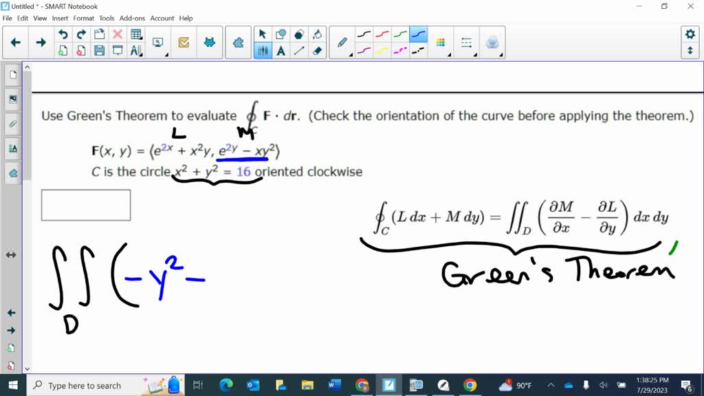 SOLVED: Use Green's Theorem to evaluate âˆ® F Â· dr. (Check the orientation of the curve before ...