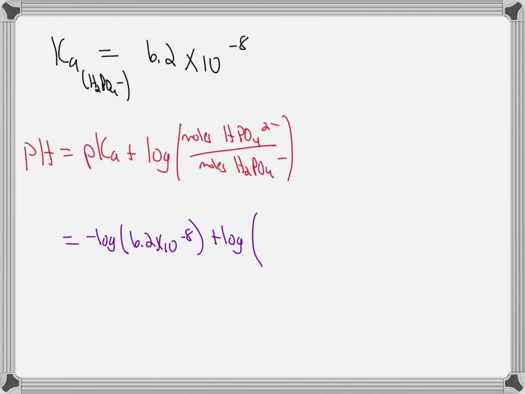 SOLVED: A solution is made by mixing 50 mL of 2.0 M K2HPO4 and 25 mL of 2.0 M KH2PO4. The ...