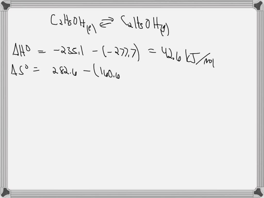 SOLVED: Based on the following thermodynamic data, calculate the ...