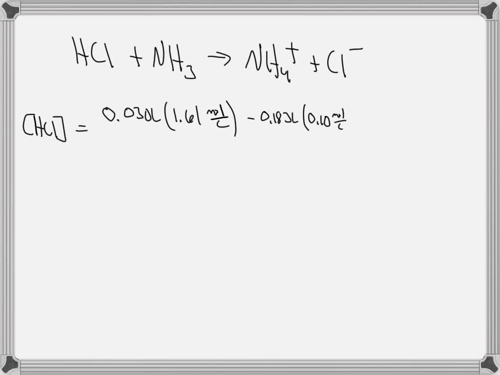 SOLVED: What is the pH of a solution prepared by adding 30.0 mL of 1.61 M hydrochloric acid, HCl ...