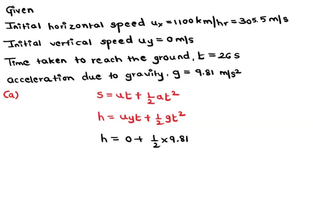 You're in an airplane that flies horizontally with a speed of 1100 km/h ...
