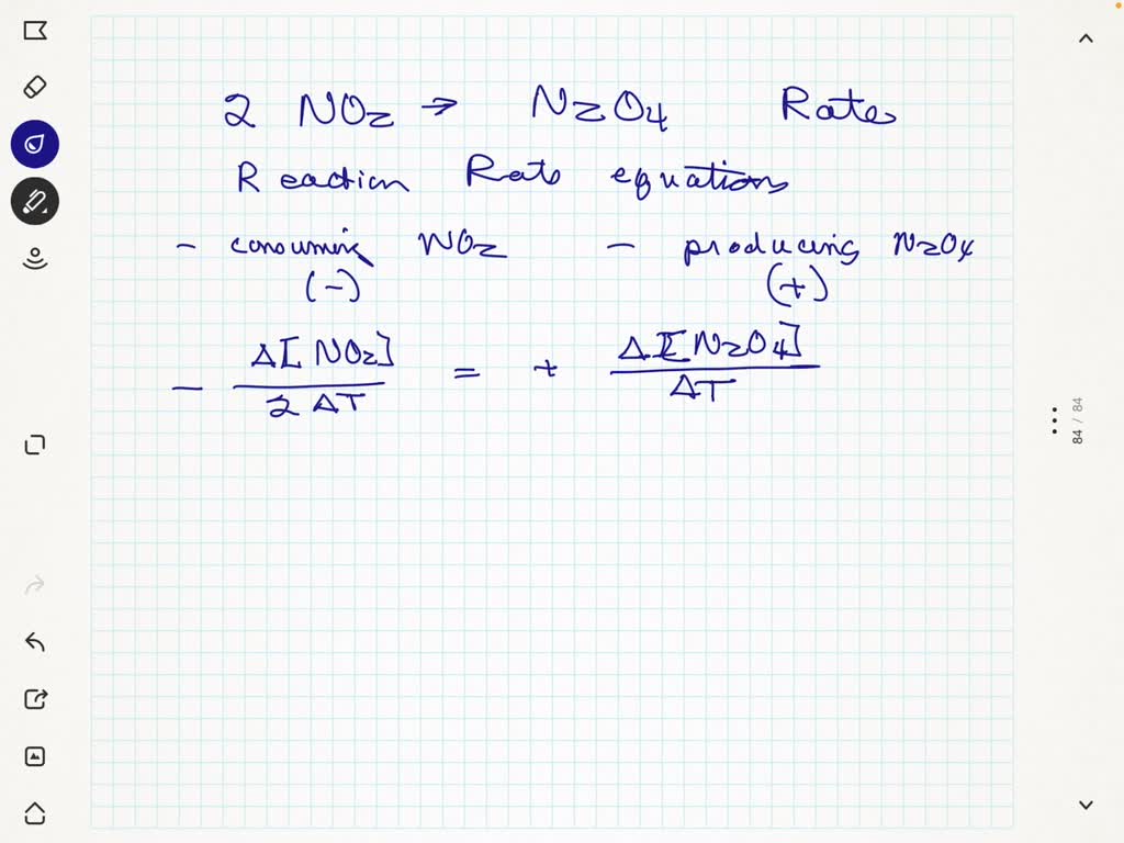 SOLVED: Select reaction rate equations for this chemical reaction: 2 ...