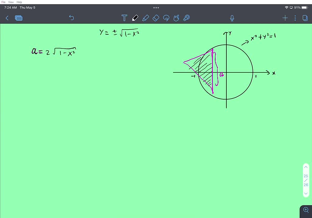 SOLVED: The base of a solid is a circle of radius = 4 Find the exact ...