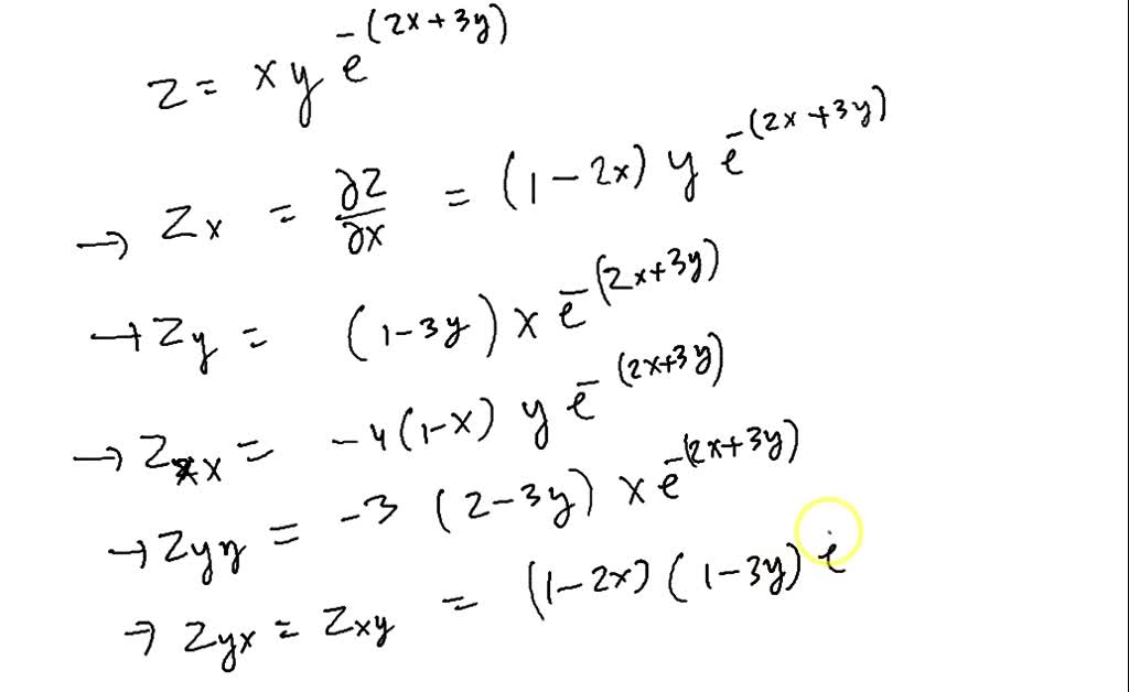 SOLVED: Find the maximum value of Æ’(x, y) = 6xye^-(2x+3y) in the ...
