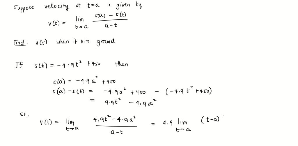 Solved Use The Position Function S T 4 9t2 450 Which Gives The