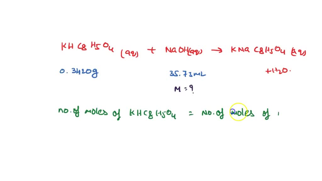 SOLVED: Question 4 (10 points) Potassium hydrogen phthalate, KHC8H4O4 ...