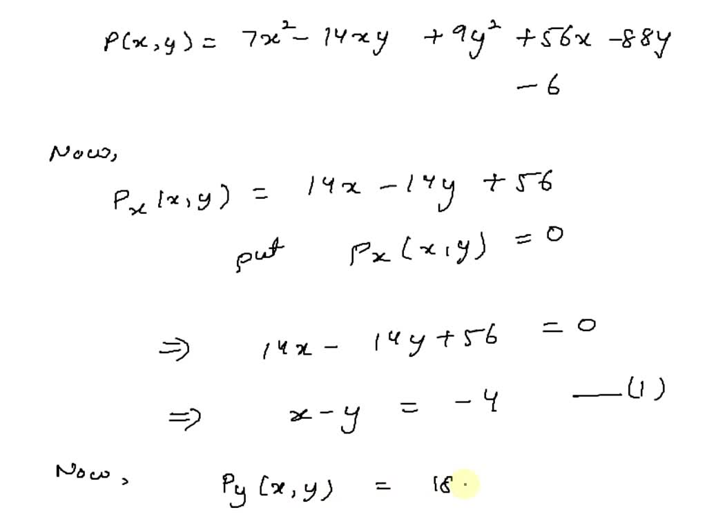Solved Find All Values Of X And Y Such That Px X Y 0 And Py X Y