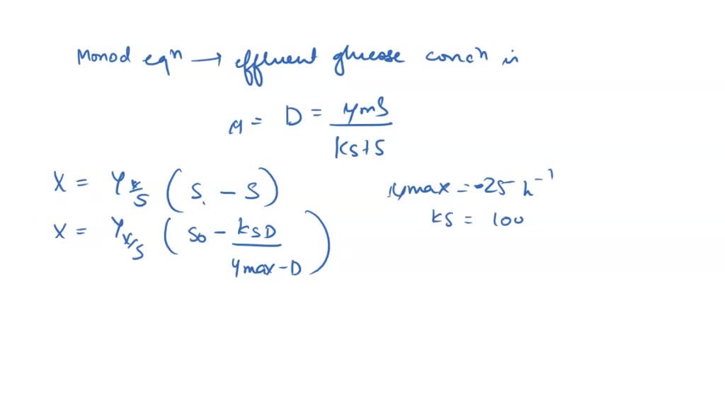 Solved Monod Equation And Chemostats A E Coli Is Cultivated In