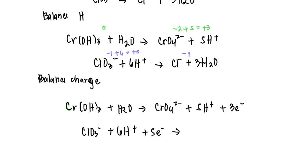 Solved Balance The Following Reaction If It Is In A Basic Solution Cr