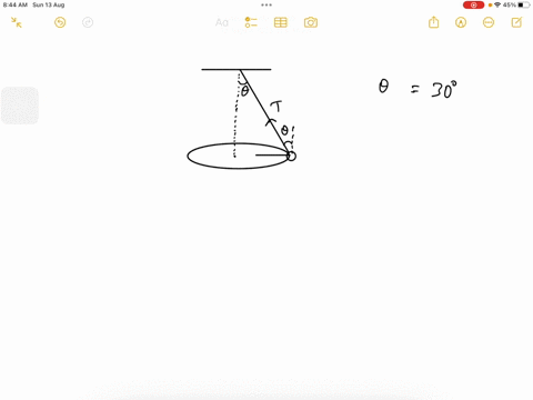 A string holds a 30 kg object in a horizontal circle of a 60...
