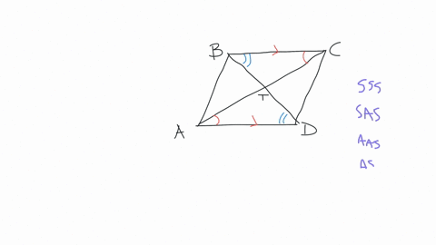 In quadrilateral abcd the diagonals intersect at point t...