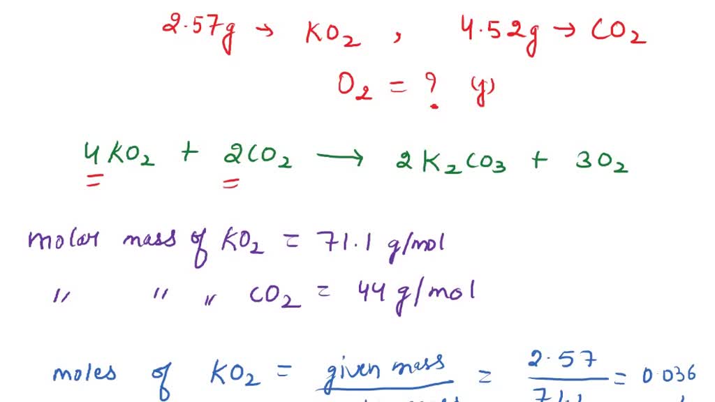 SOLVED: 1.This reaction makes potassium superoxide useful in a self-contained breathing ...