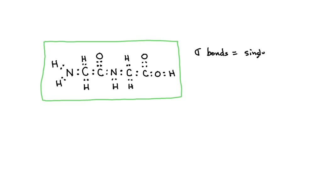 SOLVED: Draw the Lewis structure for the molecule NH2CH2CONHCH2COOH ...