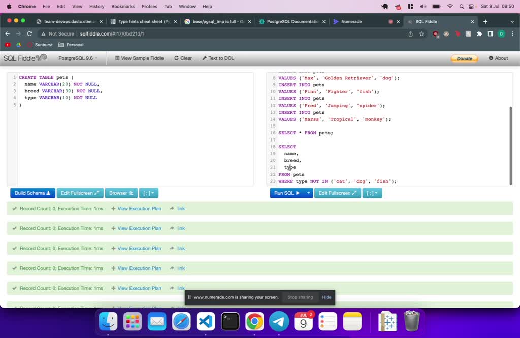 SOLVED: 'Practice: Define SQL schema for the following using type ...