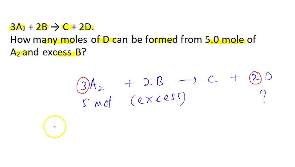 SOLVED: Consider the hypothetical reaction: 3A 2 + 2B → C + 2D. How ...