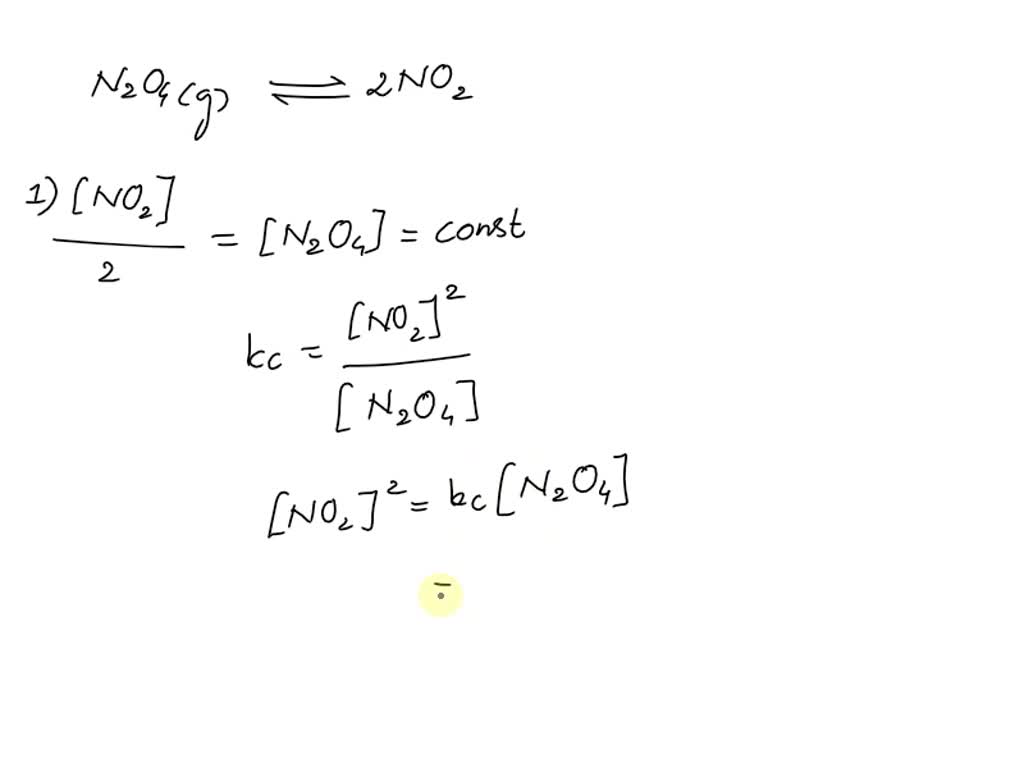 Dinitrogen tetraoxide, a colorless gas, exists in equilibrium with ...