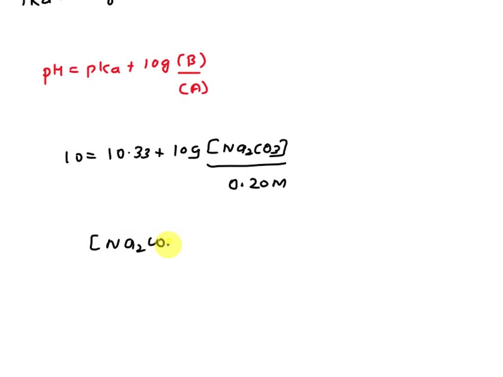 SOLVED: 1.) An environmental chemist needs a carbonate buffer of pH = 10.00 to study the effects ...