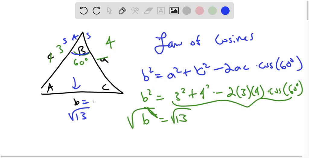 SOLVED: Solve for the remaining angles and side of the triangle ... SOLVED: Solve for the remaining angles and side of the triangle ...