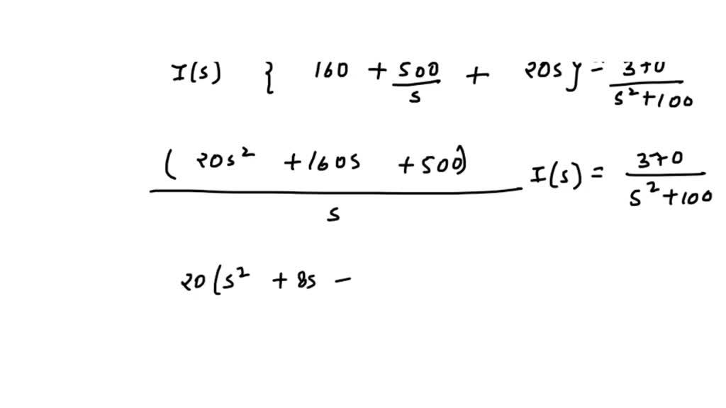 SOLVED: Using Laplace Transform, find the current I in the RLC-circuit in Figure, where R = 160 ...