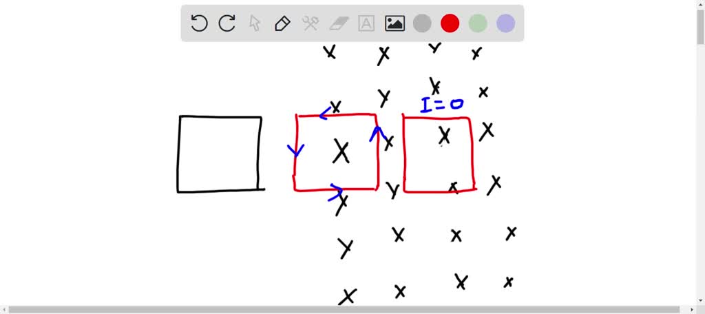 A square loop of wire moves with constant speed v from a field-free region into region of ...