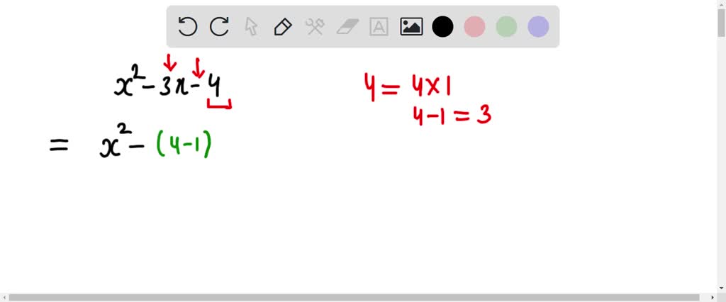 Solved The Trinomial X2 3x 4 Is Represented By The Model What Are The Factors Of The