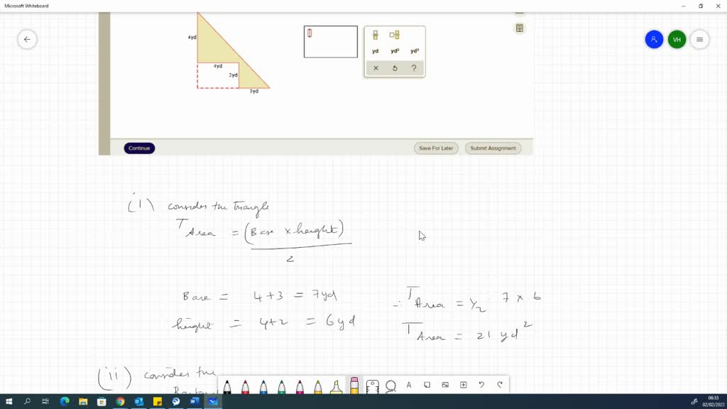 SOLVED: Rectangle removed from right triangle to create the shaded region shown below. Find the ...