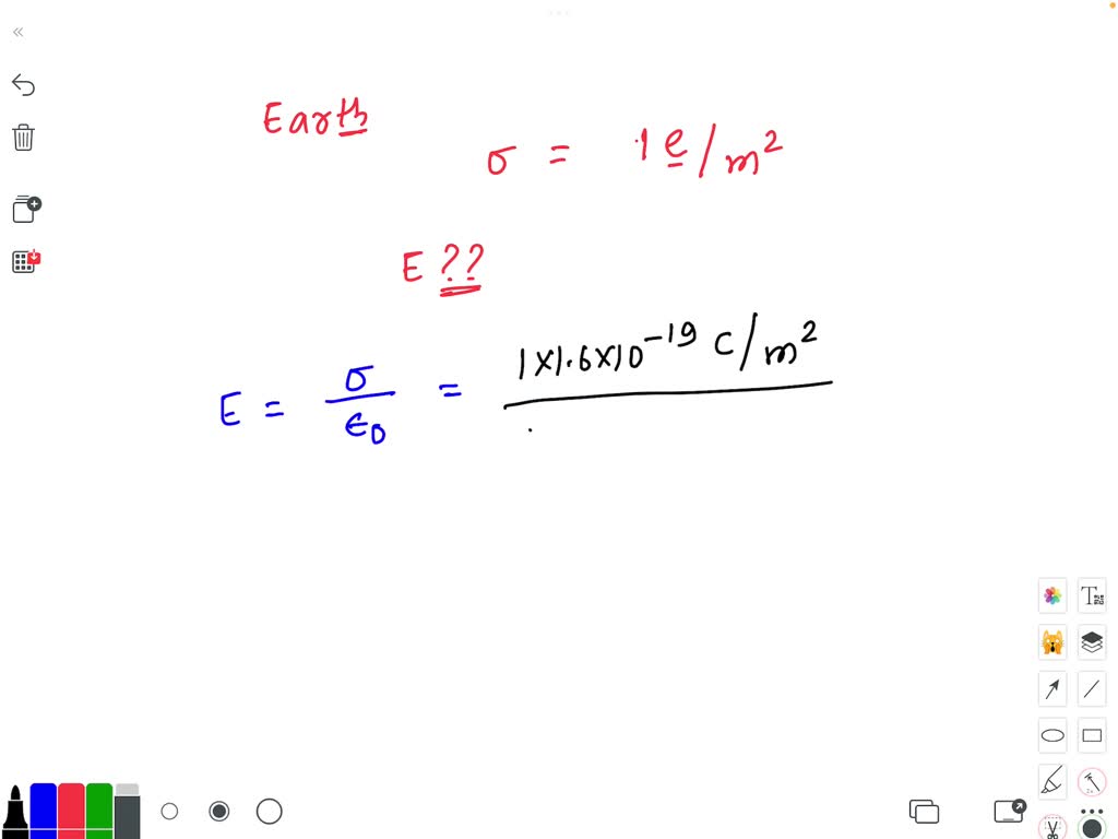 SOLVED: Assume that Earth has a surface charge density of 1 electron ...