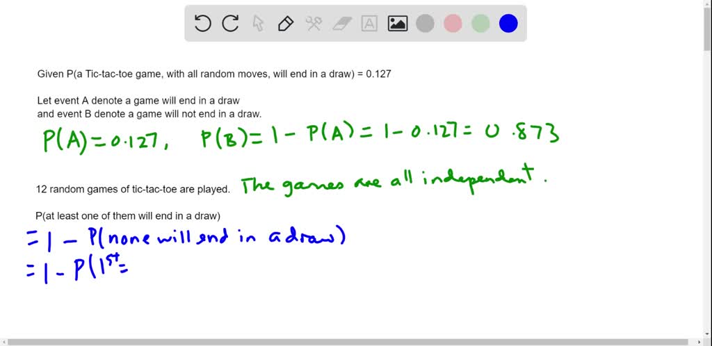 SOLVED: Tic-tac-toe: In the game of tic-tac-toe, all moves are ...