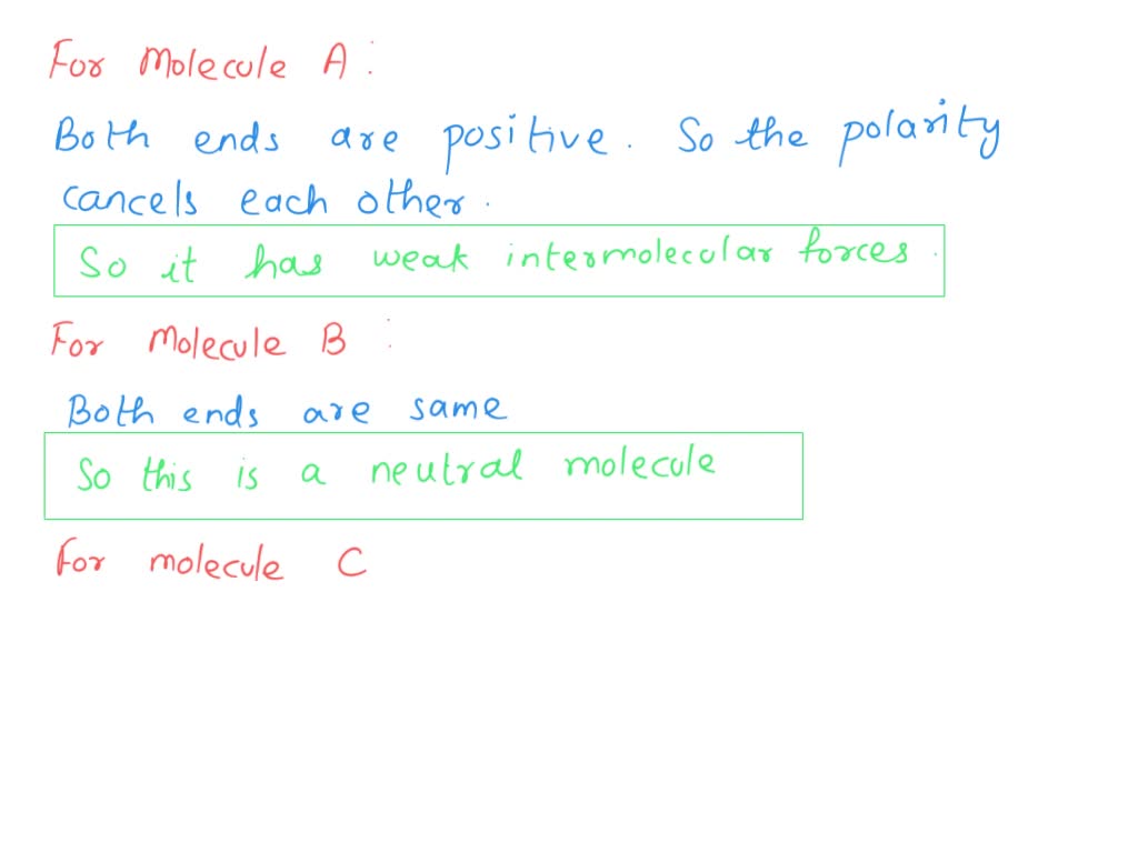 SOLVED: Molecules of four imaginary substances are sketched in the ...
