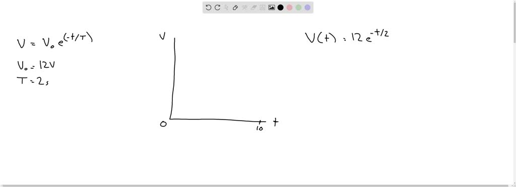 SOLVED: he equation for the instantaneous voltage across a discharging ...