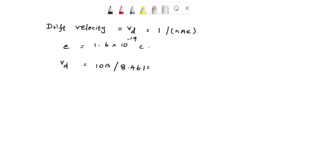 SOLVED: Calculate the drift velocity of electrons in copper and current ...