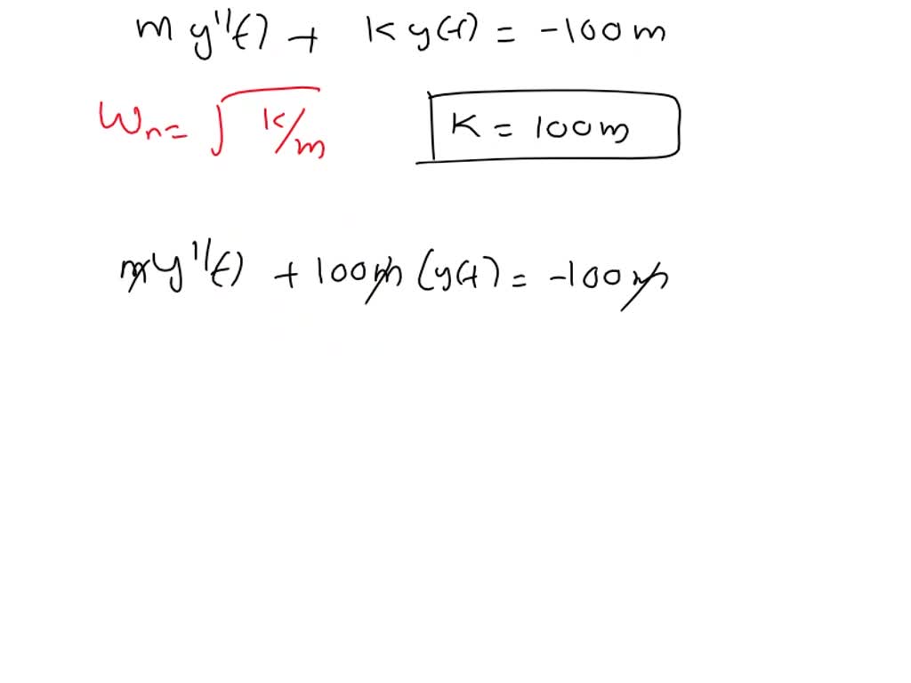 SOLVED: An undamped spring-mass system is given a base excitation of y ...