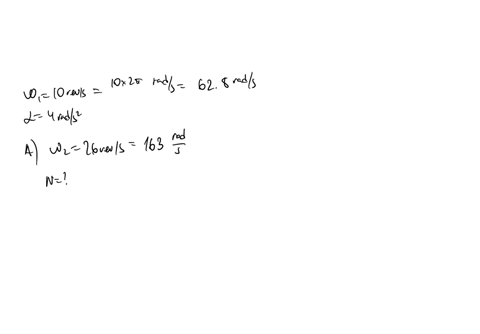 When the gear rotates 10 revolutions, it achieves an angular...