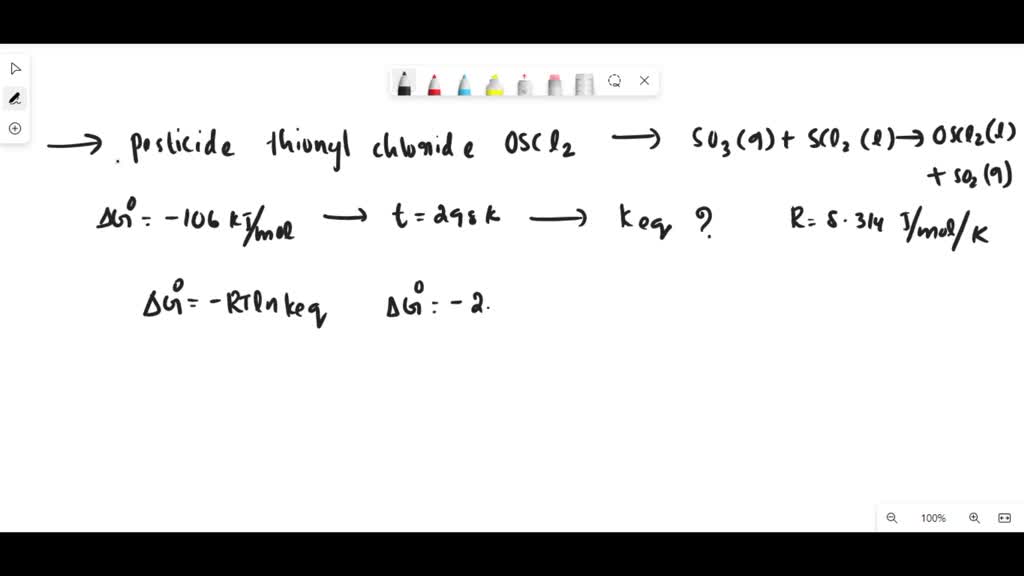 SOLVED: The synthesis of the pesticide thionyl chloride (OSCl) proceeds ...