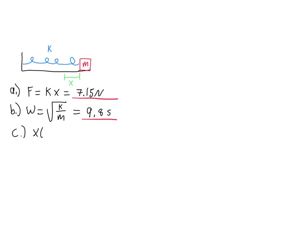 SOLVED: A block of mass m = 680 g is fastened to a spring whose spring ...
