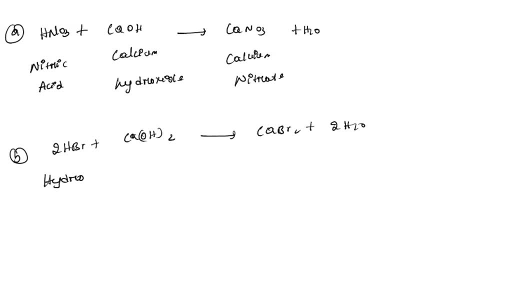 SOLVED: Write balanced equations for the following acid-based ...