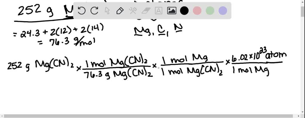 SOLVED: How many atoms are present in 252 g of magnesium cyanide? atoms