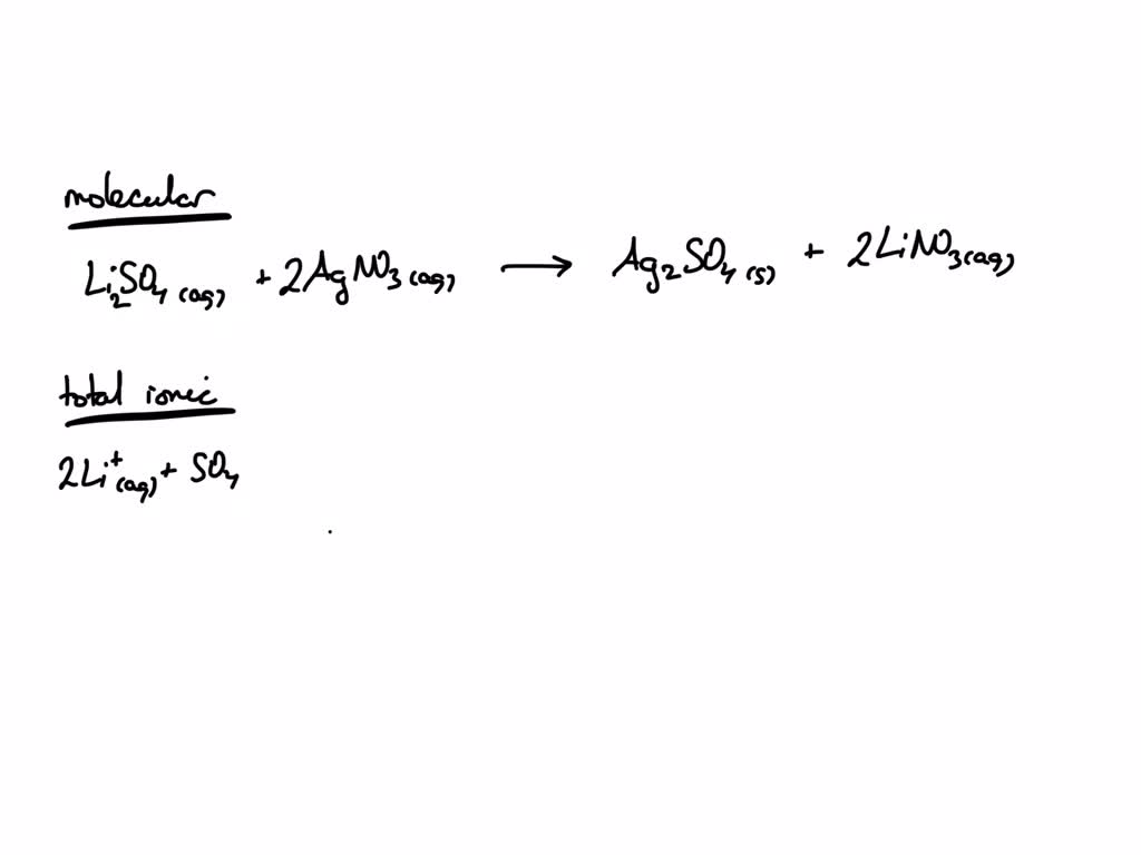 SOLVED: Complete the following precipitation reaction with balanced ...