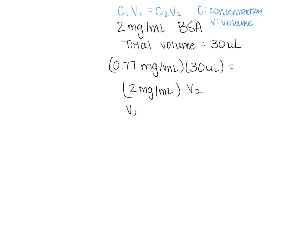 SOLVED: Protein concentration measurement: Prepare stock solution of 2 ...