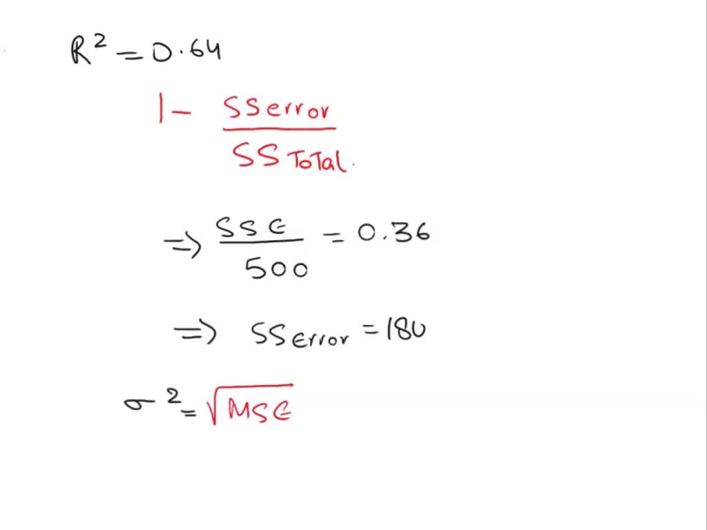 SOLVED: A multiple regression analysis with two independent variables (X1 and X2) results in R^2 ...