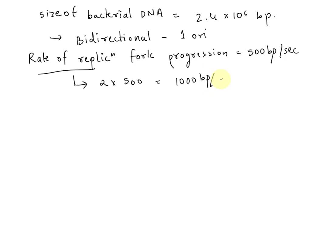 SOLVED: The chromosome of certain bacterial cell has 2,400,000 base pairs (bp). Assume ...