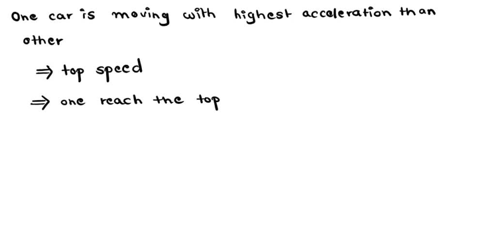 SOLVED: One race car has a higher acceleration than a second race car ...