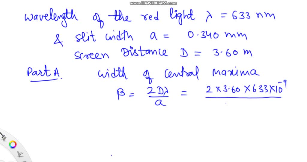 SOLVED: Red light of wavelength 633 nm from a helium-neon laser passes ...