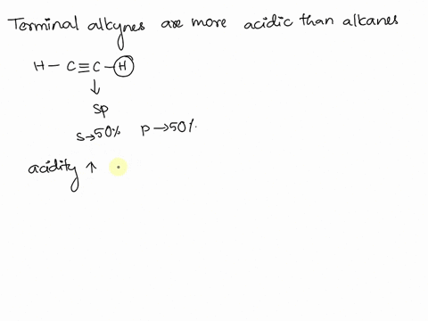 QUESTION 1 Why are terminal alkynes more acidic than the...