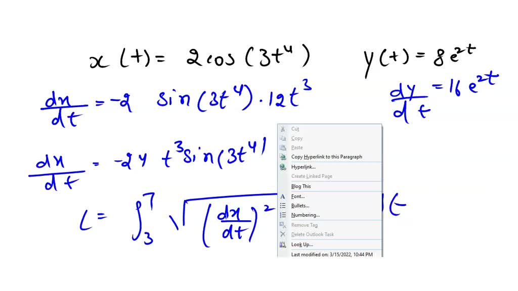 SOLVED: Integral expression that will give the length of the path described by the parametric ...