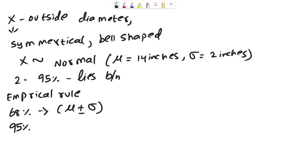 SOLVED: The distribution of a sample of the outside diameters of PVC ...